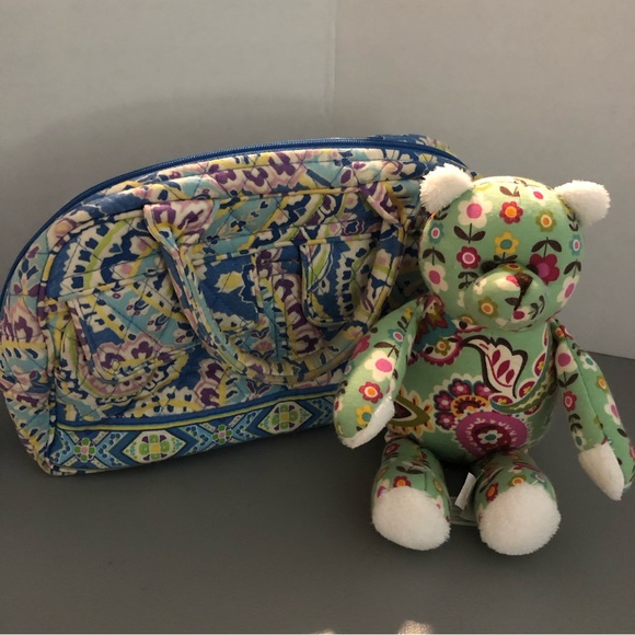 Vera Bradley | Bags | Vera Bradley Mini Bowler Blue And Bear | Poshmark
